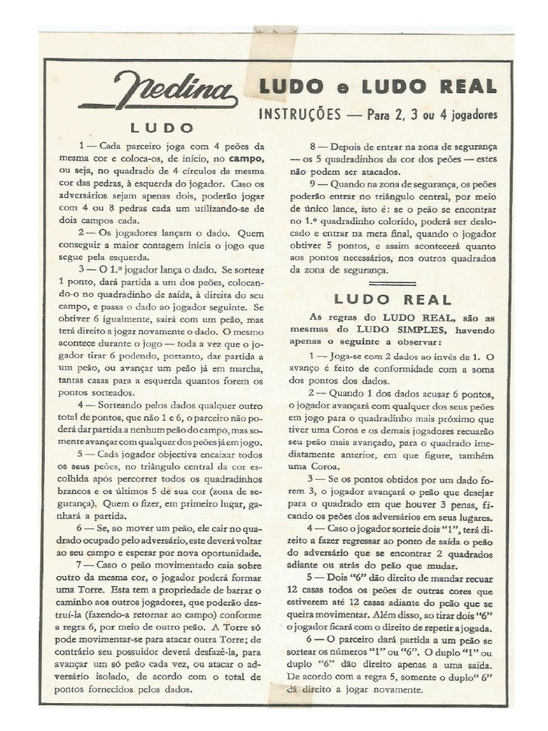 Ludo Manual de Regras Ludo Real 92128 | PDF