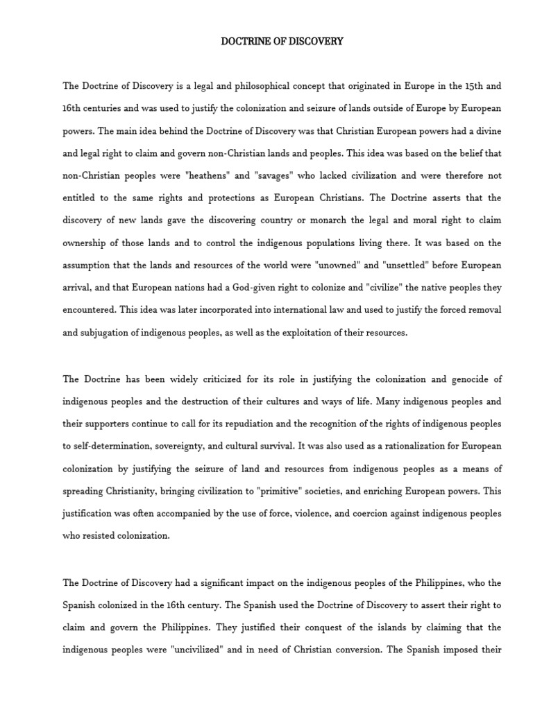 Doctrine of Discovery | PDF | Indigenous Peoples | Cultural Anthropology