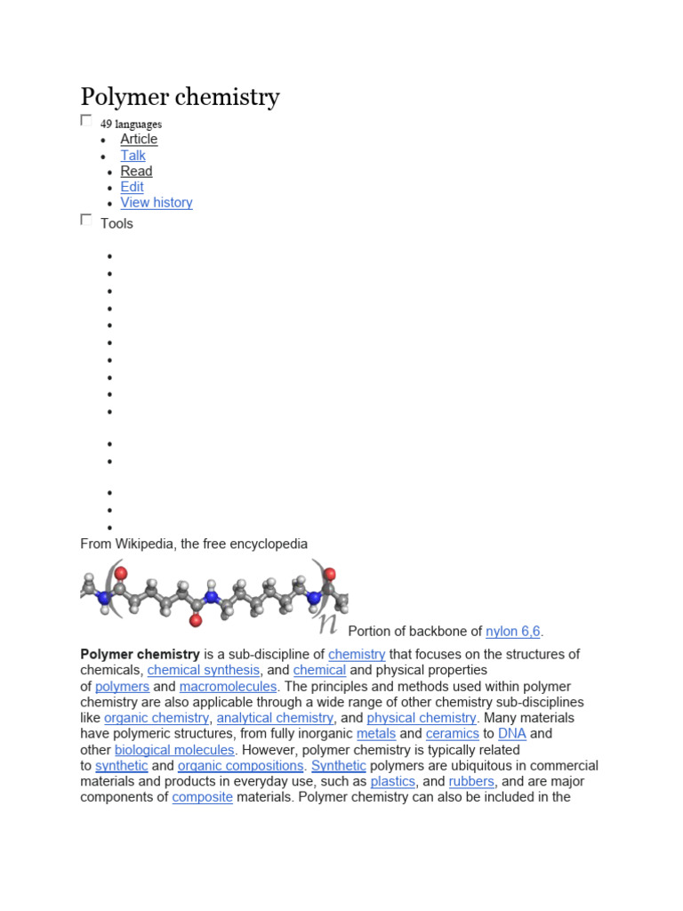 Polymer Chemistry | PDF