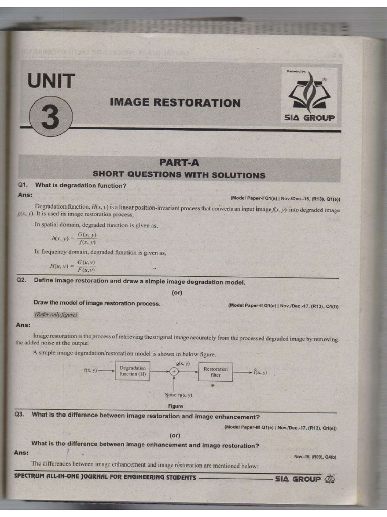 DIP Unit-3 - Question - Bank | PDF