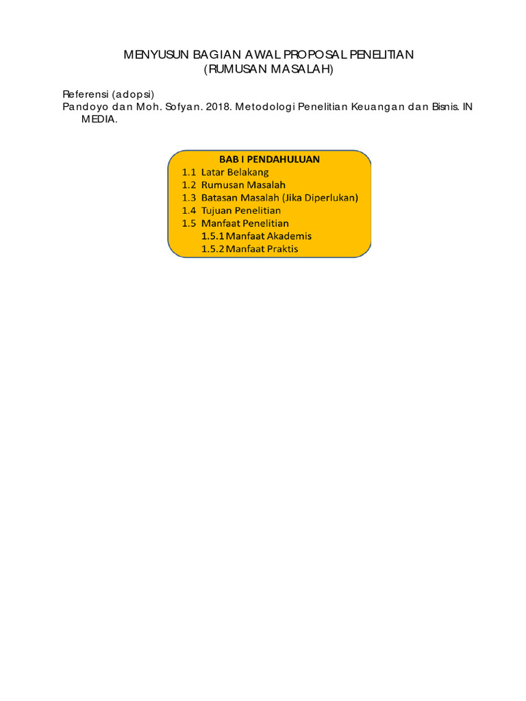 7-Bahan Bacaan Menyusun Bab-I Rumusan Masalah | PDF
