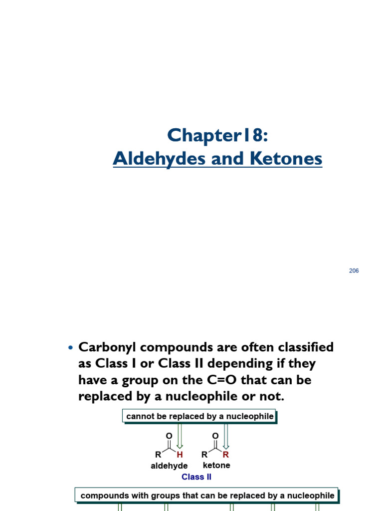 Chapter 18 Aldehydes and Ketones | PDF | Aldehyde | Ketone