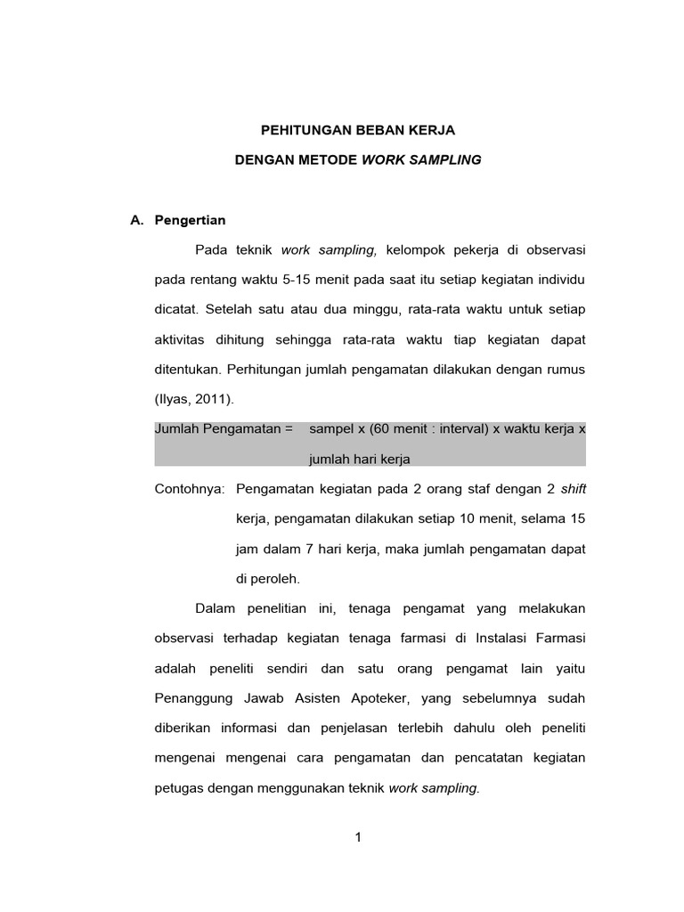 Perhitungan Work Sampling | PDF