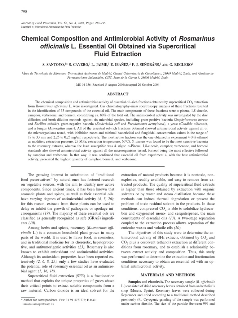 Chemical Composition and Antimicrobial Activity of Rosmarinus Officinalis L. Essential Oil ...