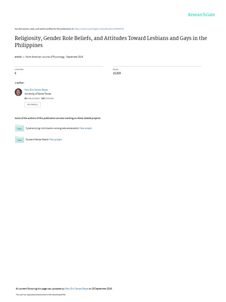 ReyesReligiosityLG559 572 | PDF | Homosexuality | Homophobia