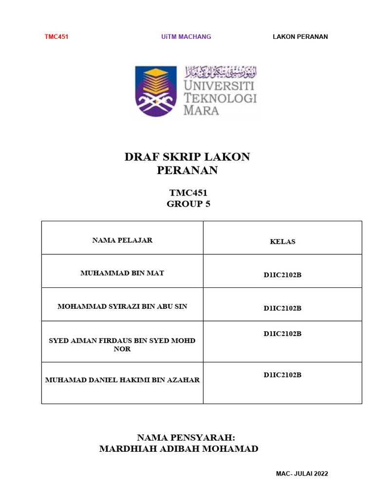 Skrip Drama TMC451 | PDF