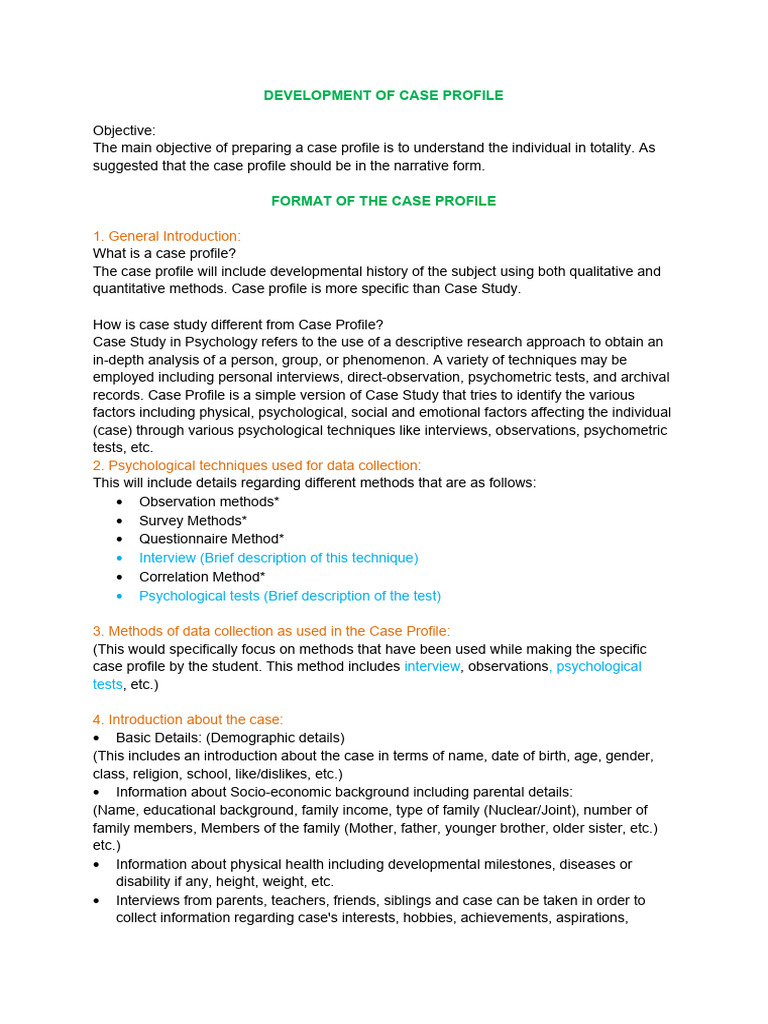 Case Profile 12 Practical | PDF | Case Study | Psychology