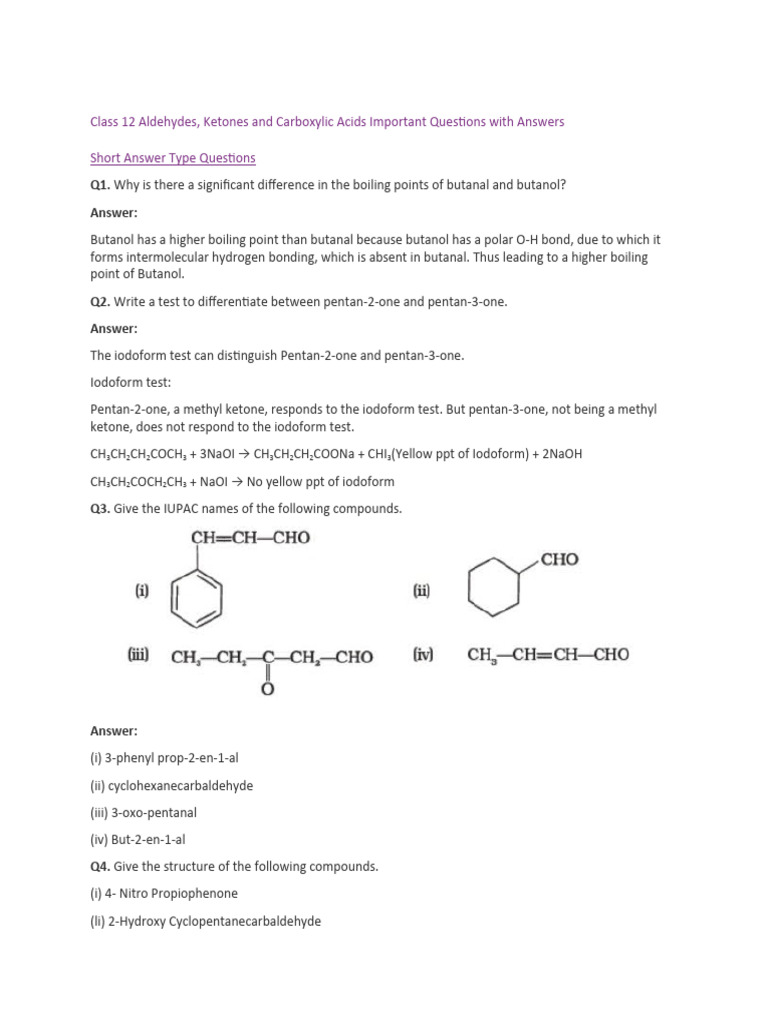 Key Concepts in Aldehydes and Ketones | PDF | Science & Mathematics