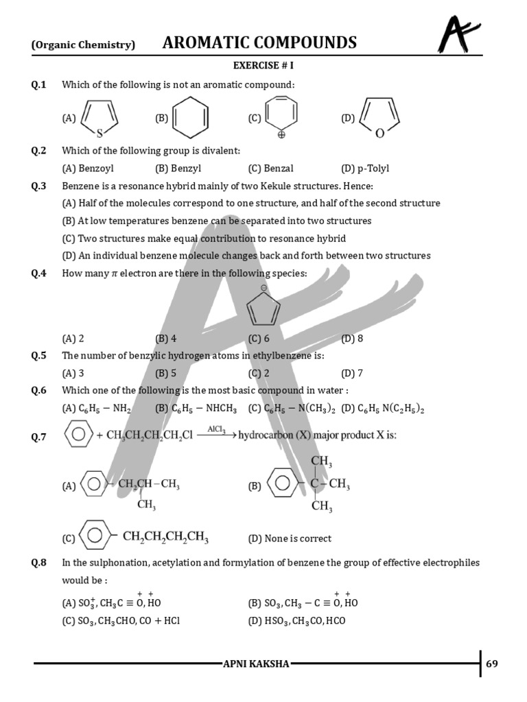 Aromatic Compound Sheet | PDF | Benzene | Chemistry