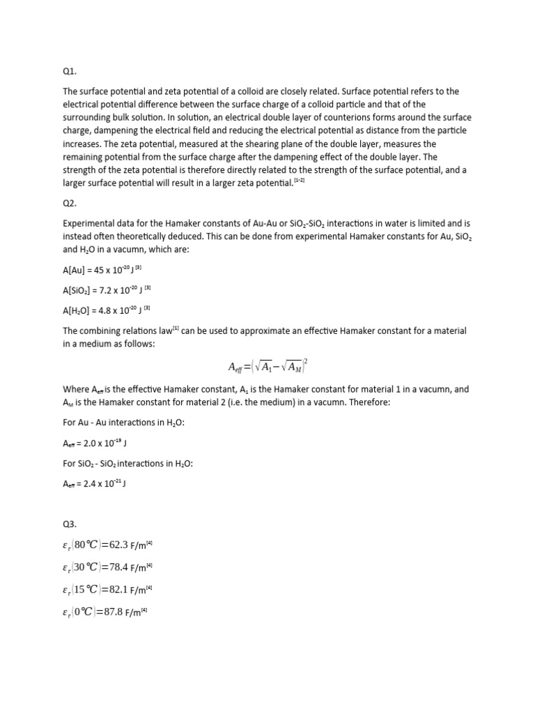 UTS Advanced Materials Problem Sheet 2 | Download Free PDF | Particle | Colloid