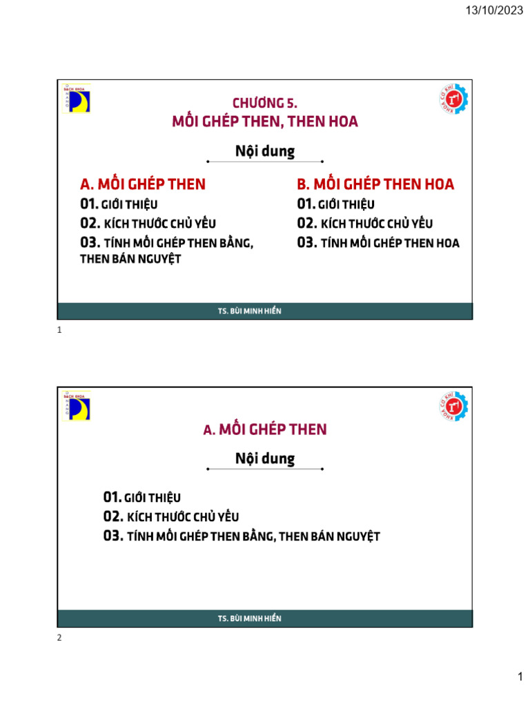 Chương 5. Mối Ghép Then-Then Hoa | PDF