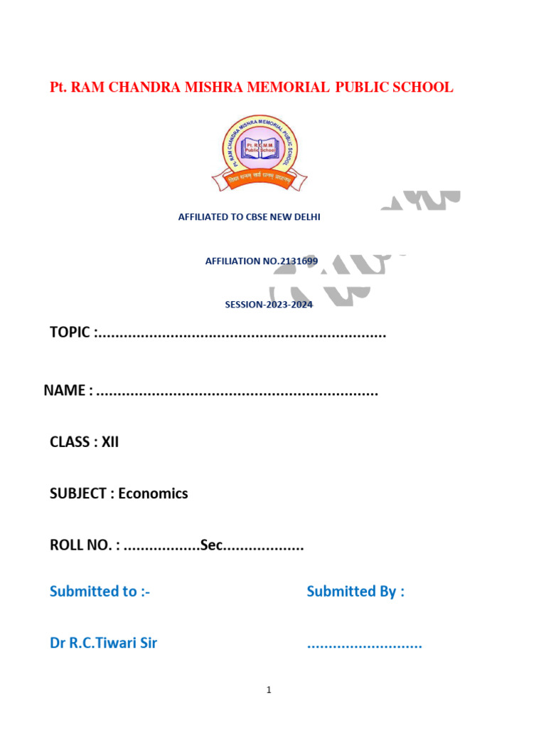 Project Details Class XII | PDF | Business