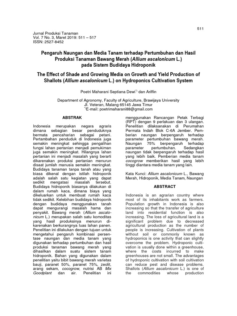 Naungan Bawang MRH | PDF