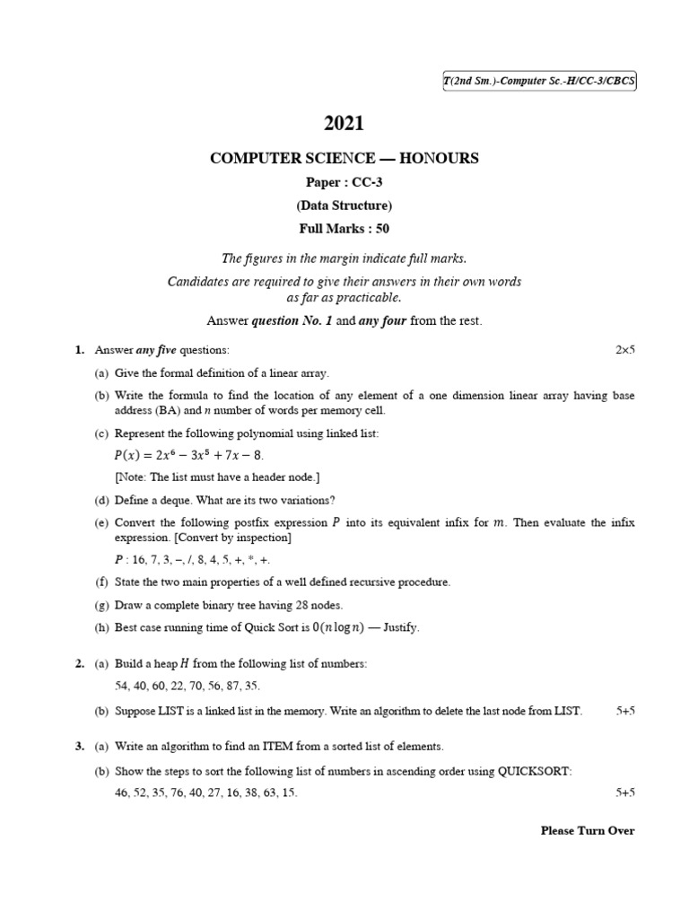 B.Sc. Computer Science 2nd Sem Exam Paper | PDF | Matrix (Mathematics ...