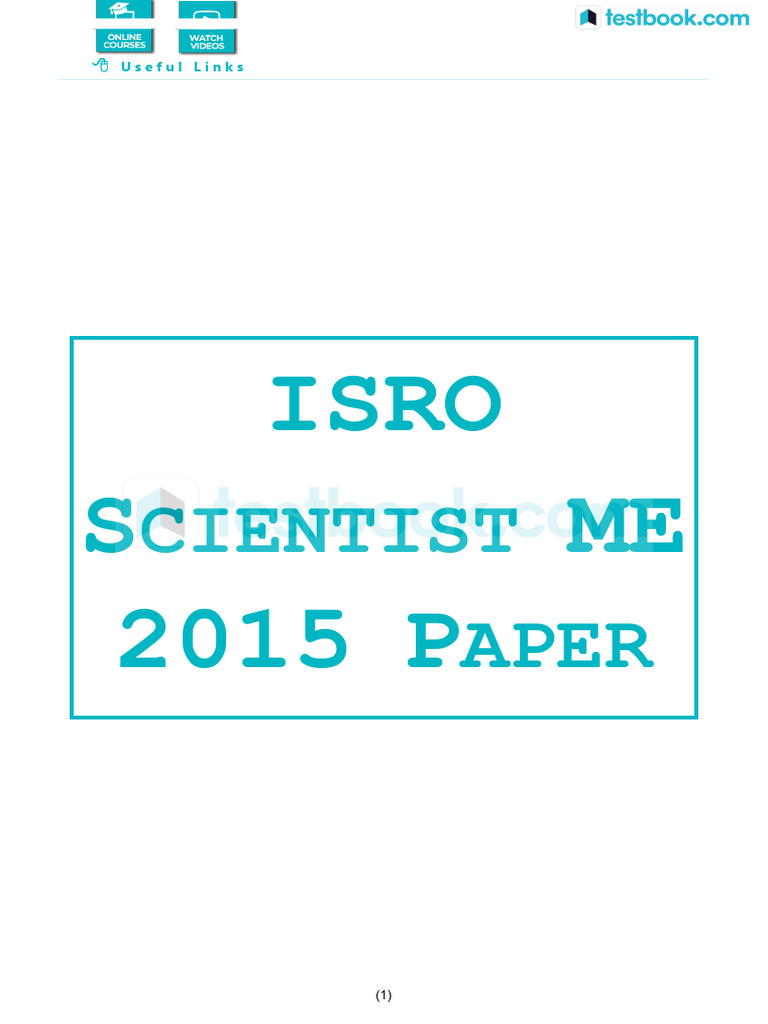 Isro Scientist Me 2015 Paper 94579ad7 | PDF | Buoyancy | Construction