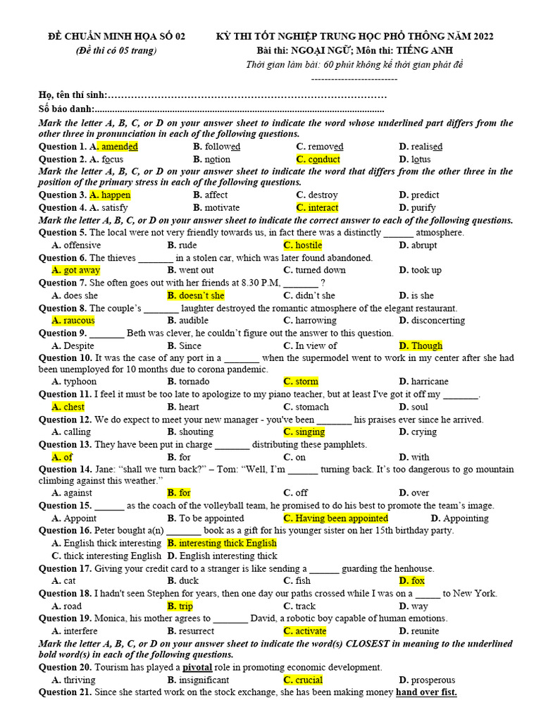 ĐỀ SỐ 02 CÓ GIẢI CHI TIẾT | PDF | Glacier | Valley
