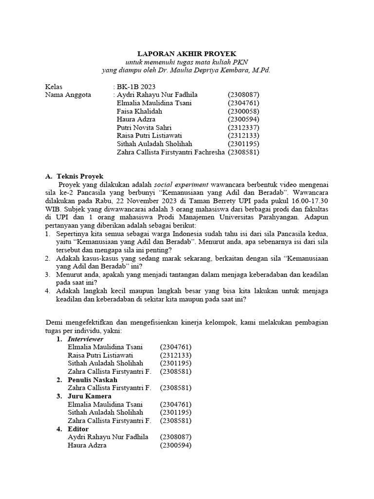 Laporan Akhir Proyek PKN | PDF