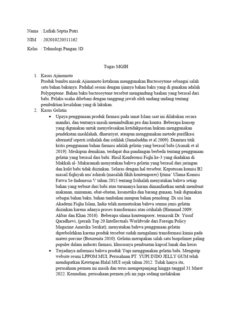 162 - Lutfiah Septia Putri - Tugas MGIH | PDF