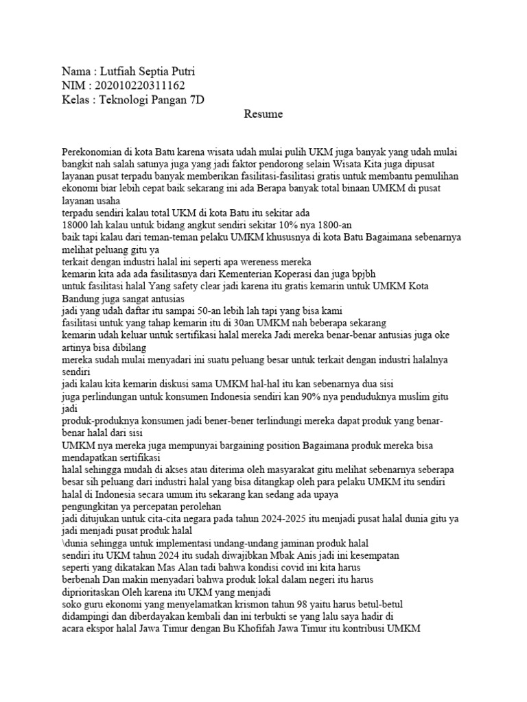 162 - Lutfiah Septia Putri - Resume MGIh | PDF