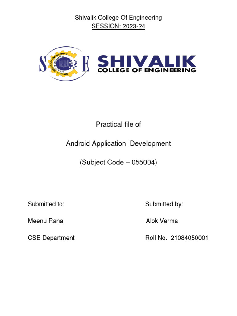 Android Practical | PDF Android Practical | PDF