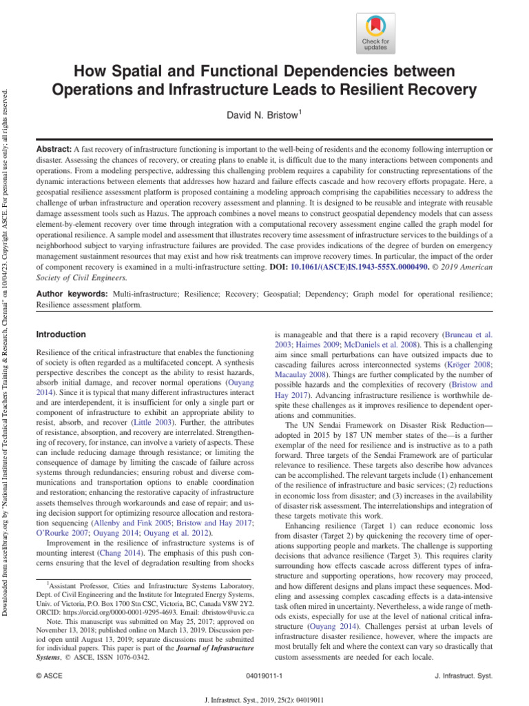 Bristow 2019 How Spatial and Functional Dependencies Between Operations ... Bristow 2019 How Spatial and Functional Dependencies Between Operations ...
