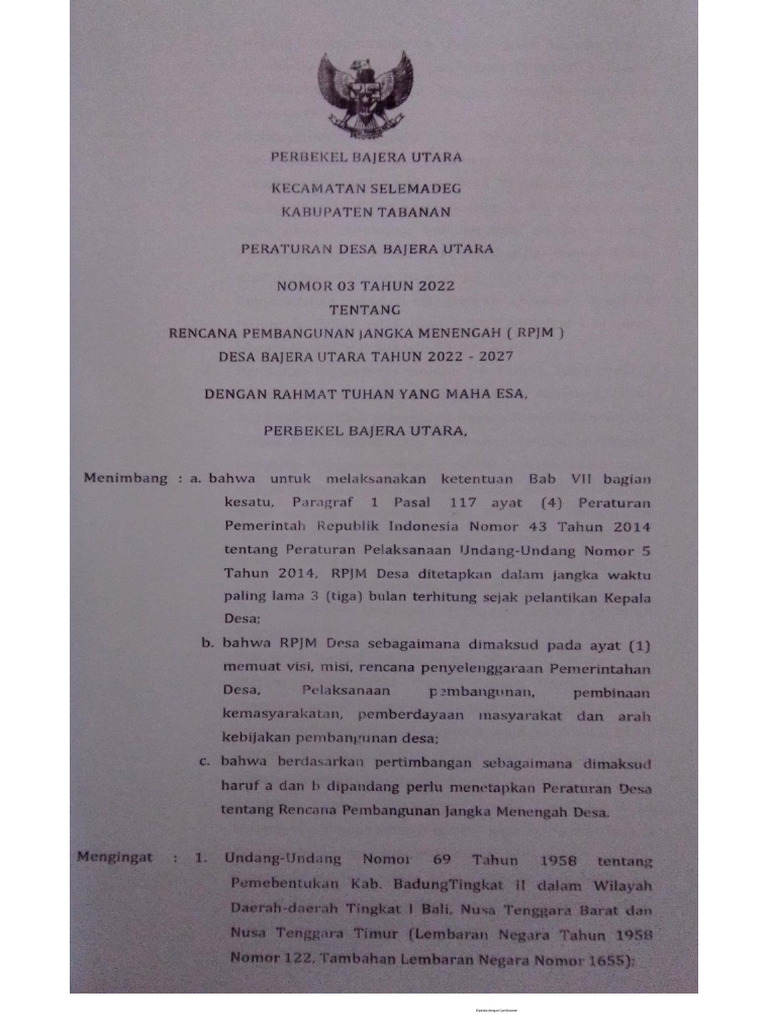 Rpjmdes 2022 2027 | PDF