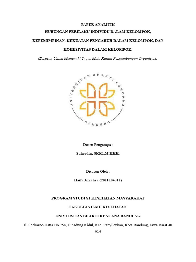 Paper Analitik - Haifa Azzahra. | PDF