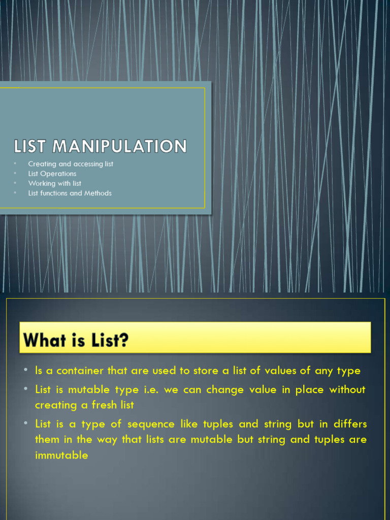 List Manupulation | PDF