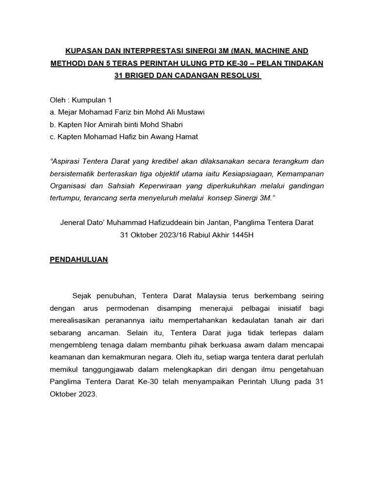 Esei Perintah Ulung PTD | PDF | Pengelolaan Keuangan & Uang