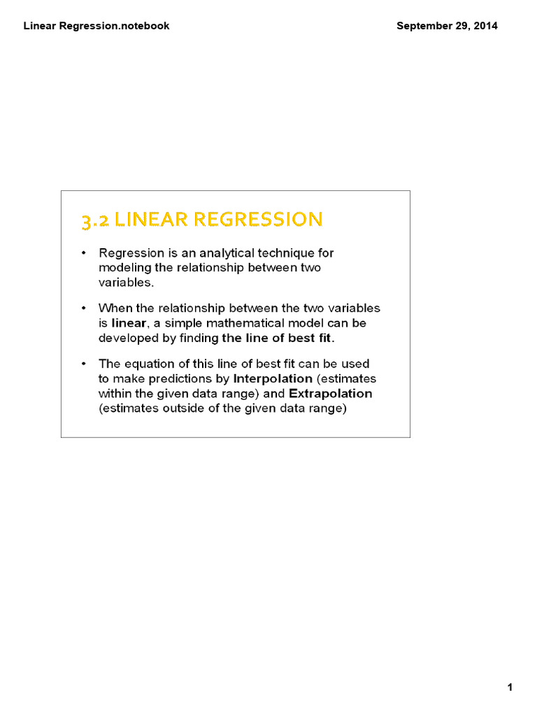 3.2 Linear Regression | PDF