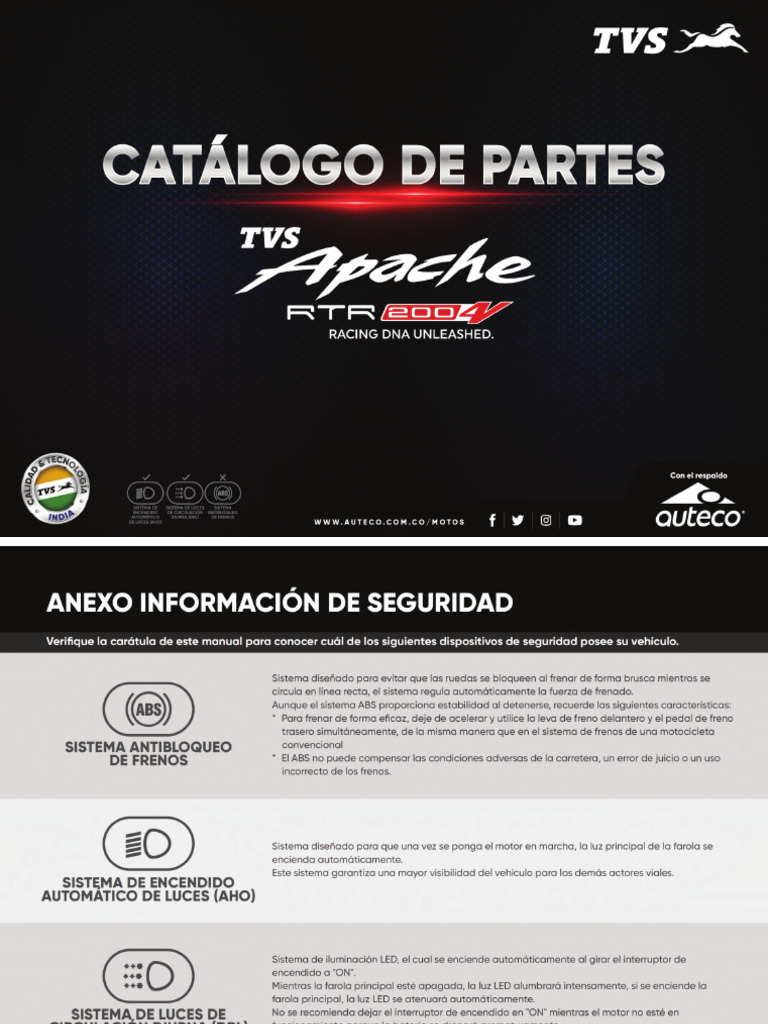 Catálogo de Partes Apache 200 | PDF | Informática | Tecnología