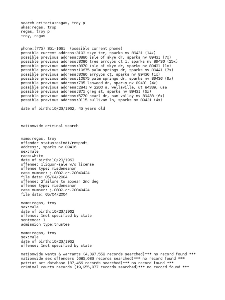 Reno Hells Angel Troy Regas Details | PDF | Political Economy ...