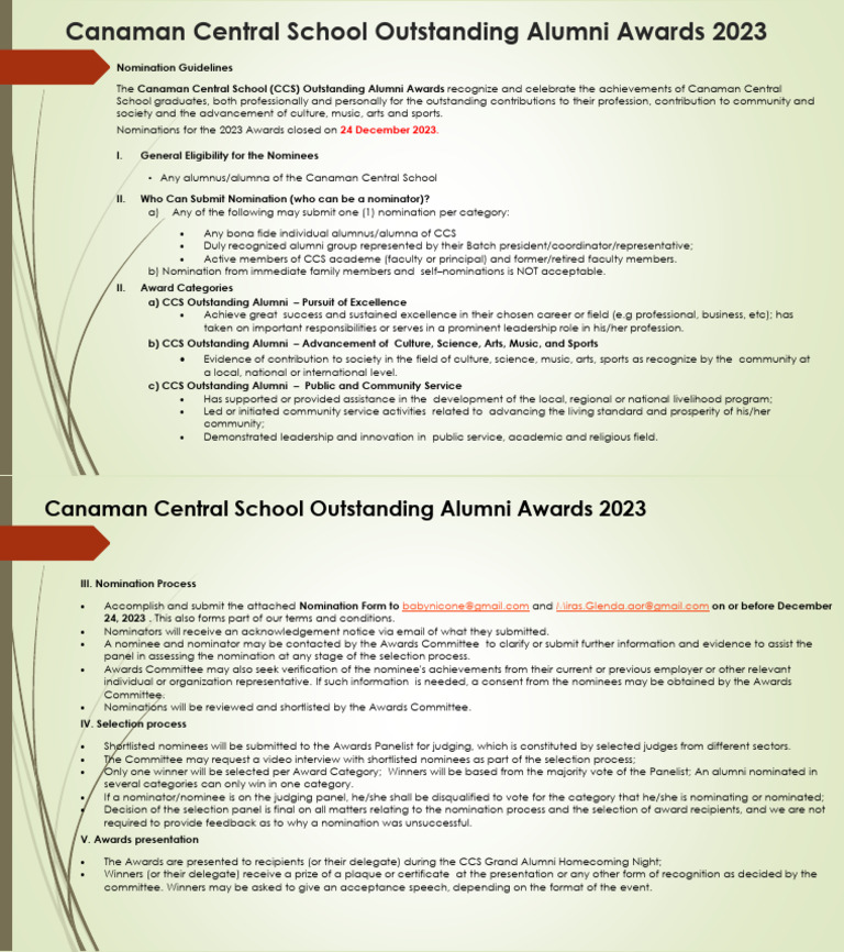 CCS OAA Guidelines | PDF