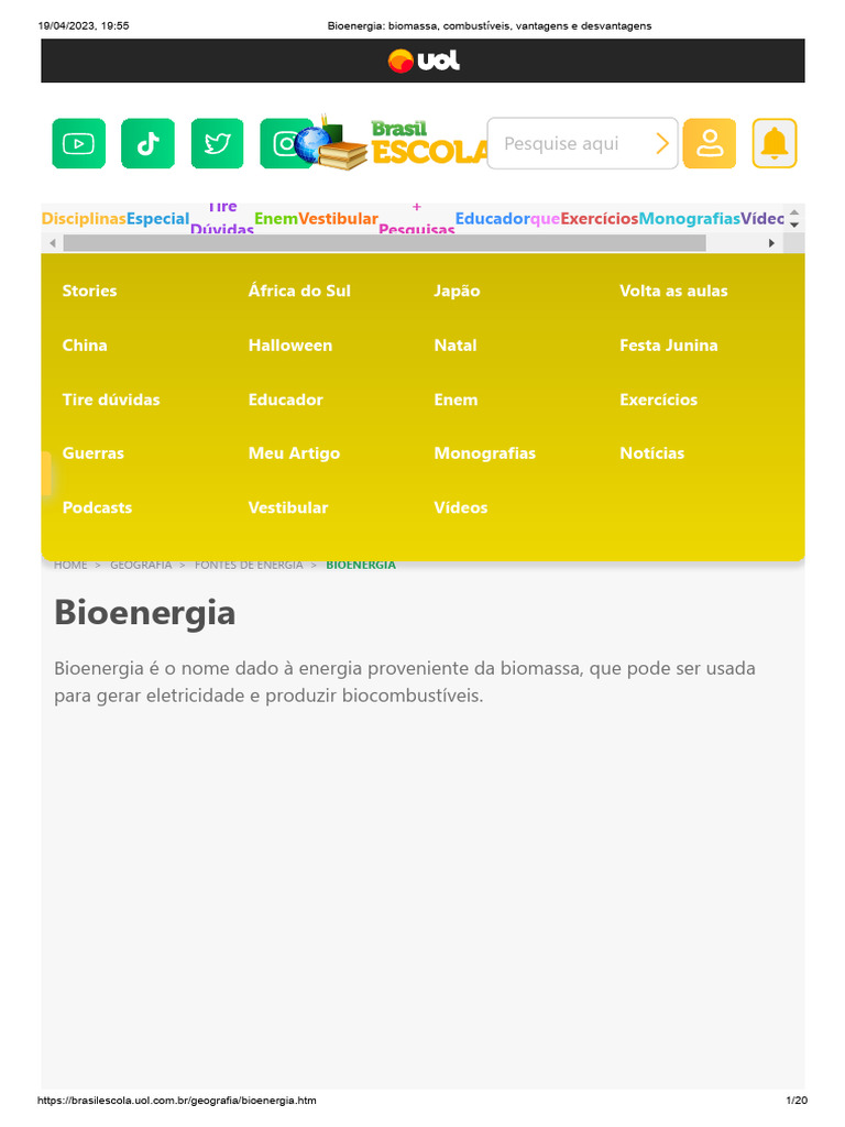 Bioenergia - Biomassa, Combustíveis, Vantagens e Desvantagens | PDF ... Bioenergia - Biomassa, Combustíveis, Vantagens e Desvantagens | PDF ...