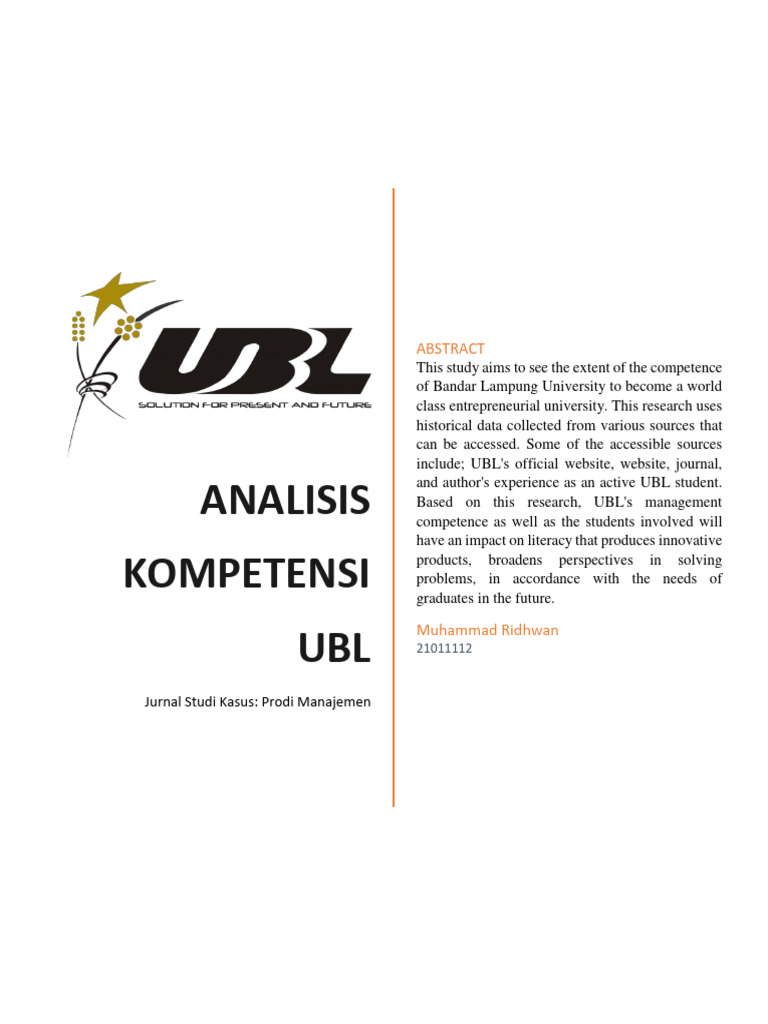 Analisis Kompetensi UBL (Jurnal) | PDF