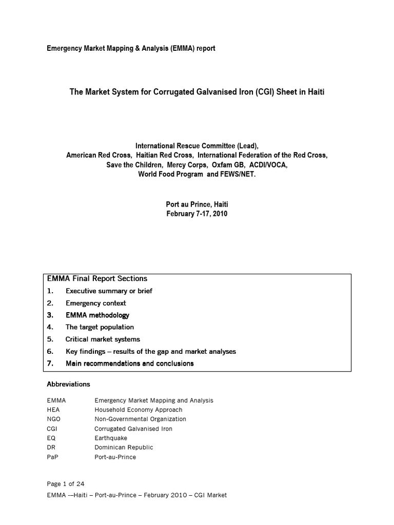 2010 - EMMA-The Market System For Corrugated Galvanised Iron (CGI ...