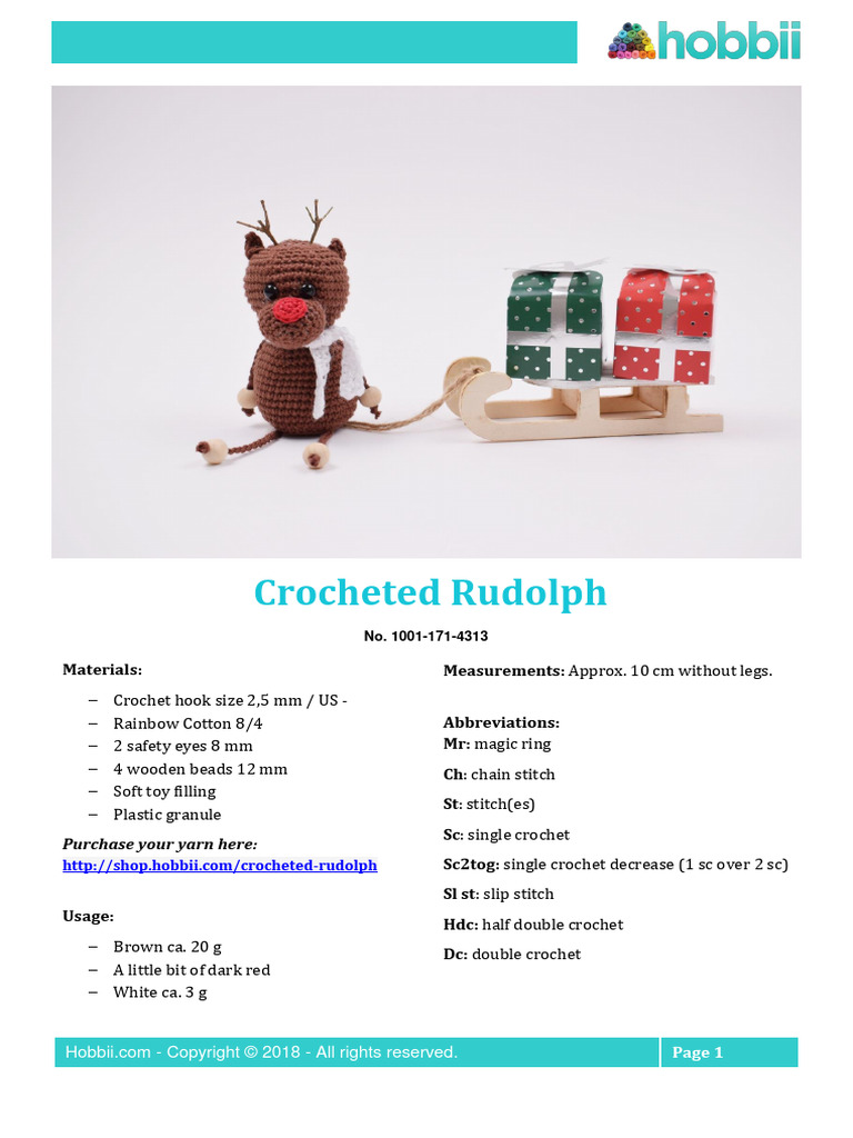 Downloading Hobbii - Pattern - 1001349 | PDF | Crochet | All Rights ...
