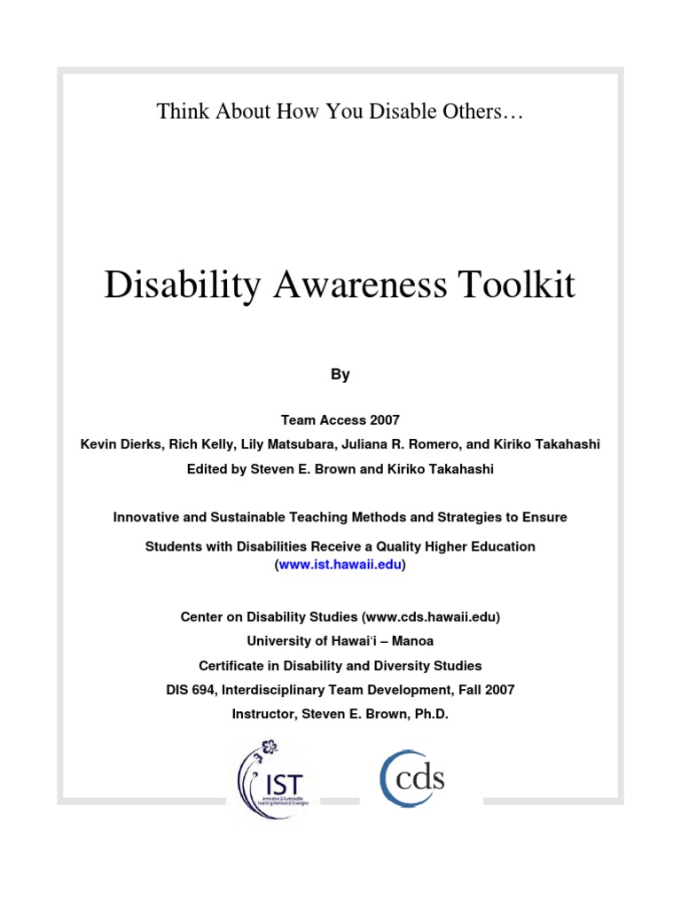 Disability Awareness Toolkit | PDF | Disability | Visual Impairment