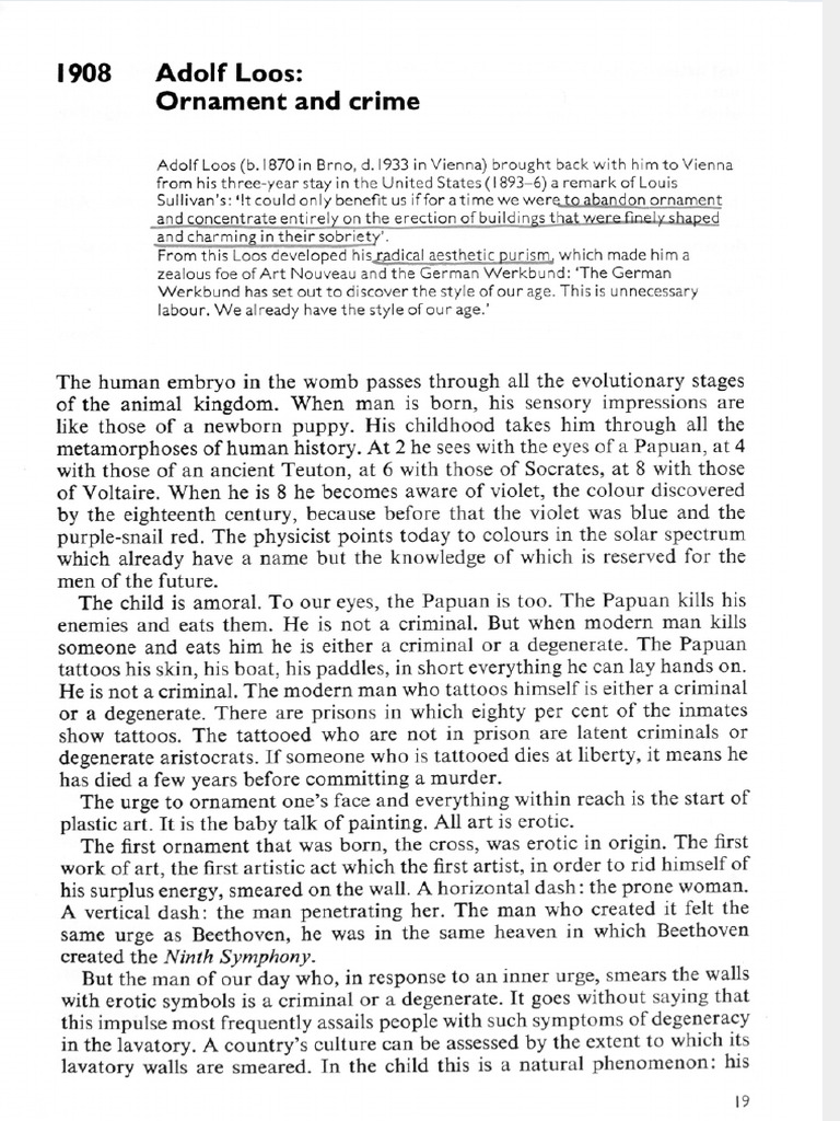 Ornament and Crime Adolf Loos | PDF