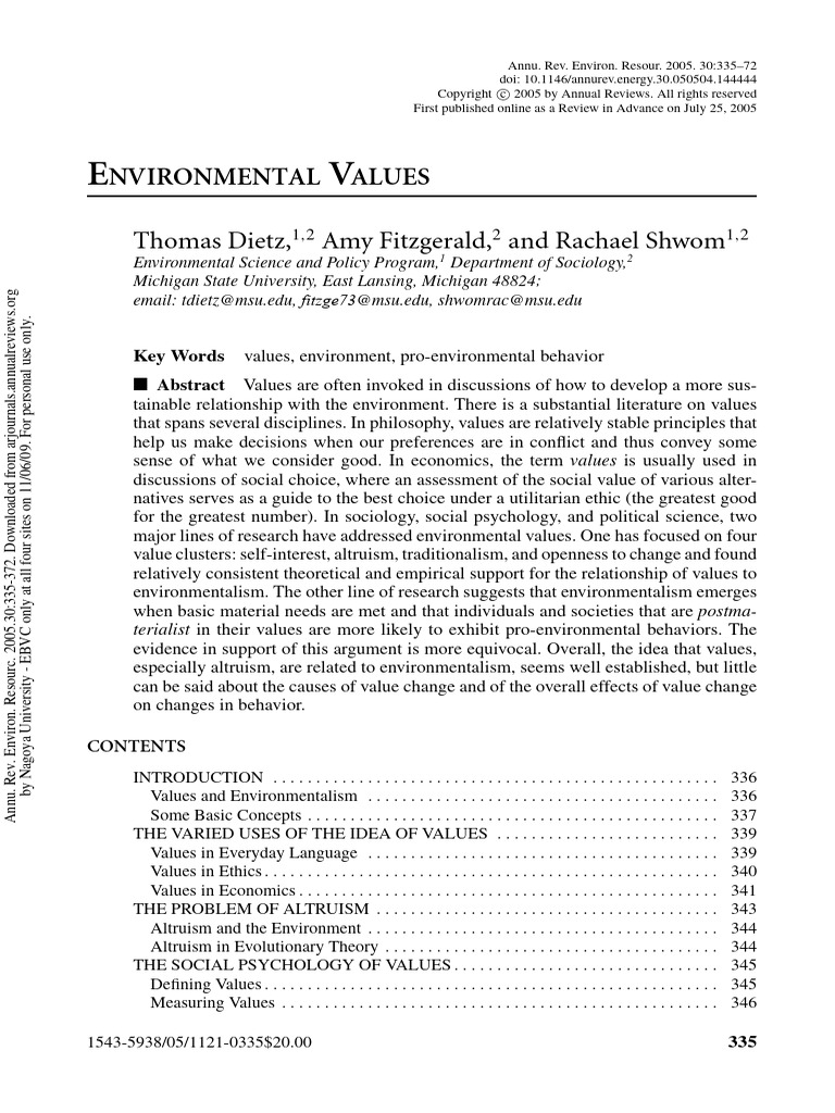 Environmental Values | PDF