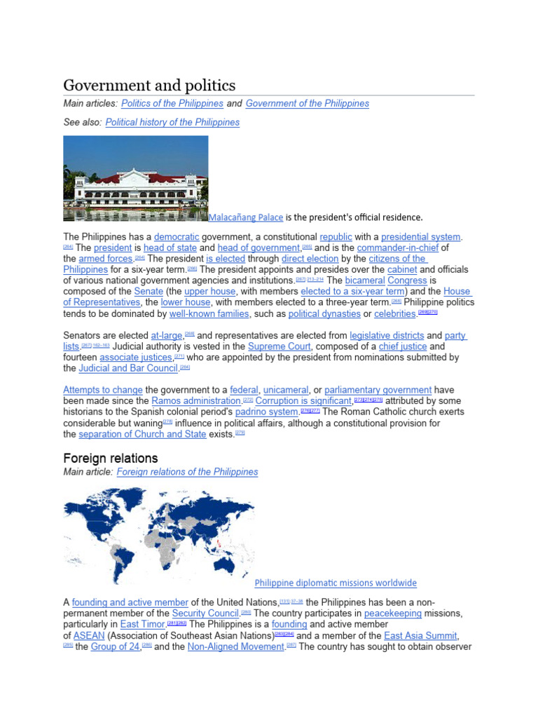 Philippine Government & Foreign Relations | PDF