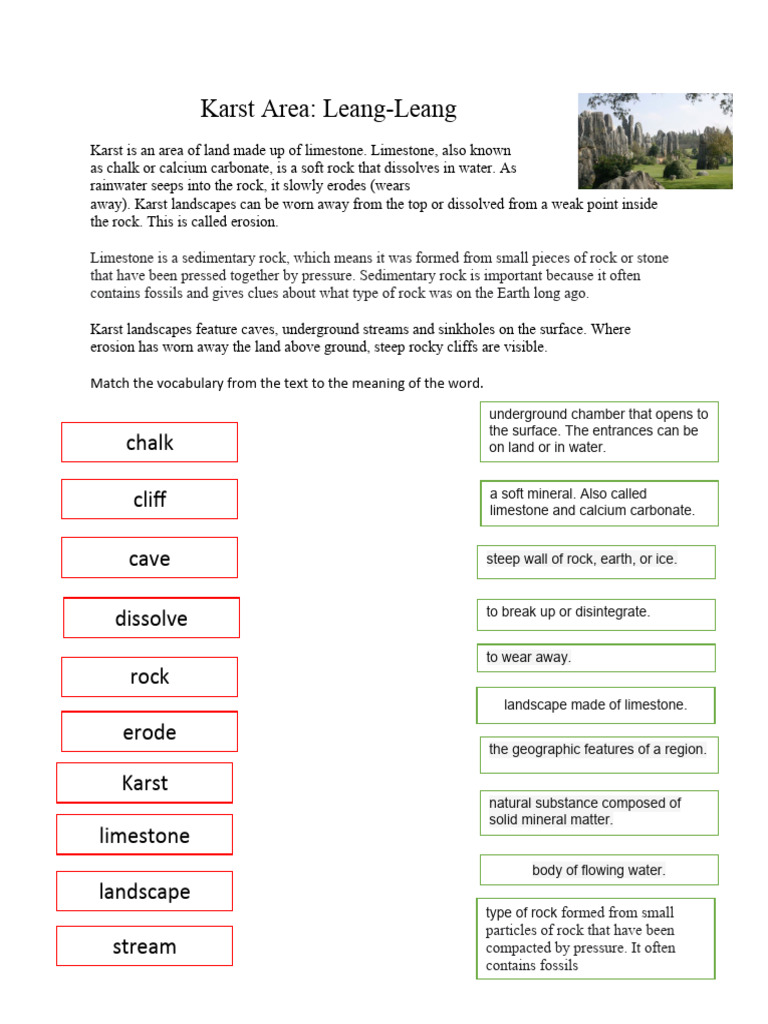 Karst Worksheet | PDF