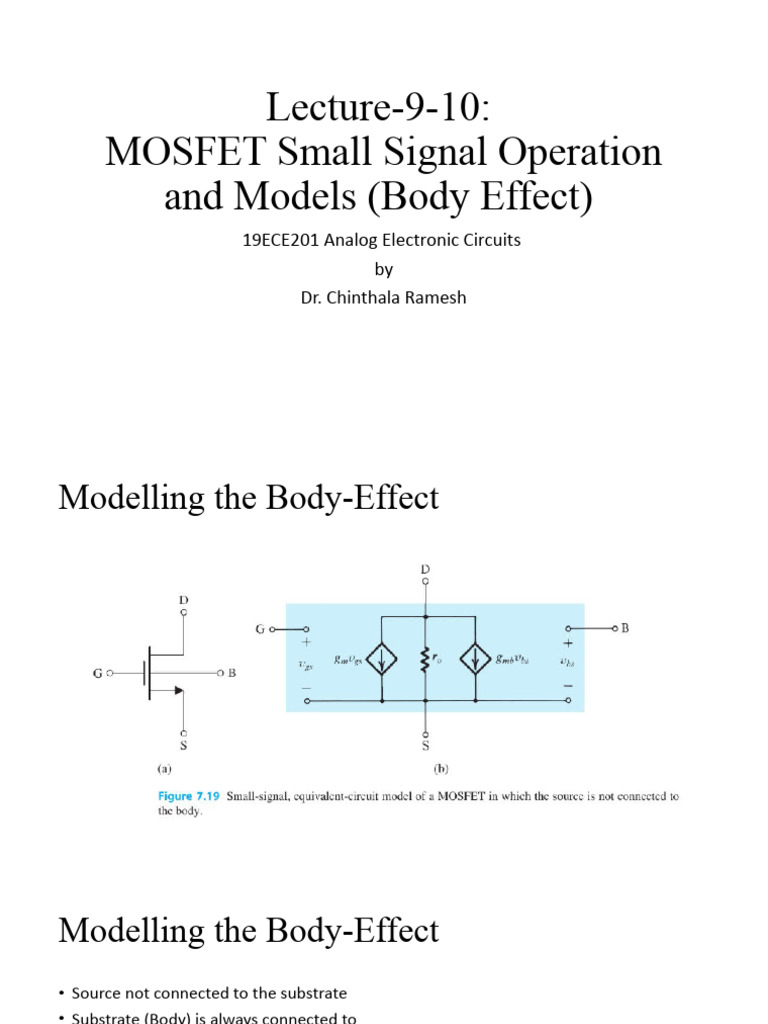 MOSFET Small Signal Models Explained | PDF | Science & Mathematics