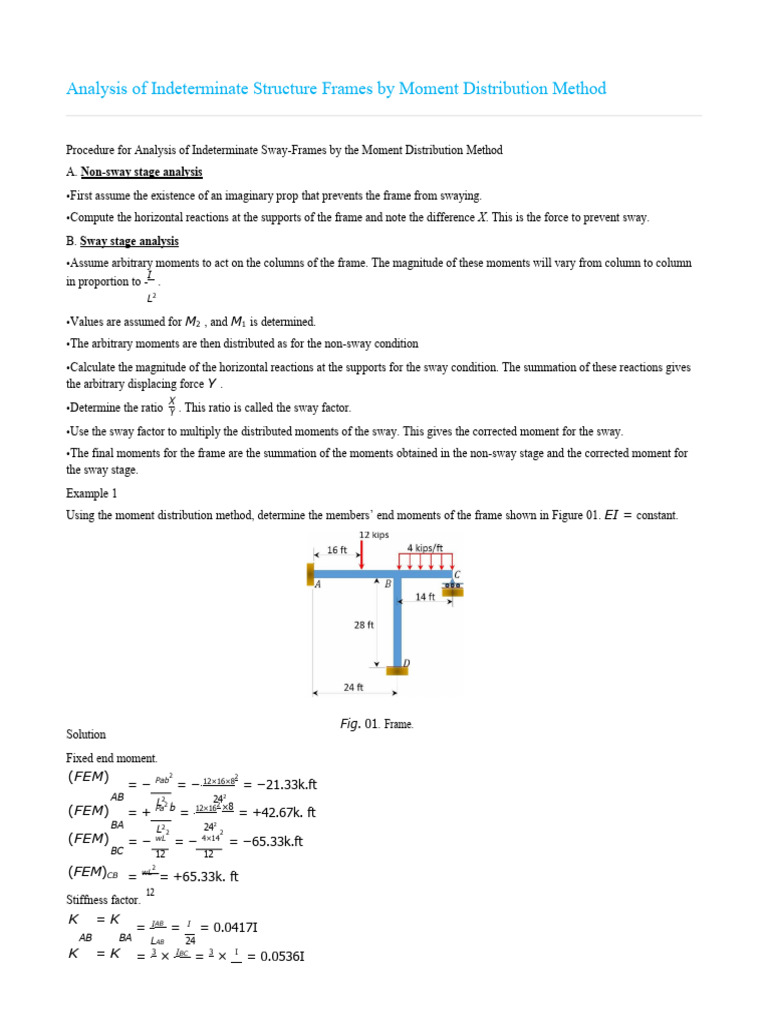 12.06 Analysis of Indeterminate Frames | PDF