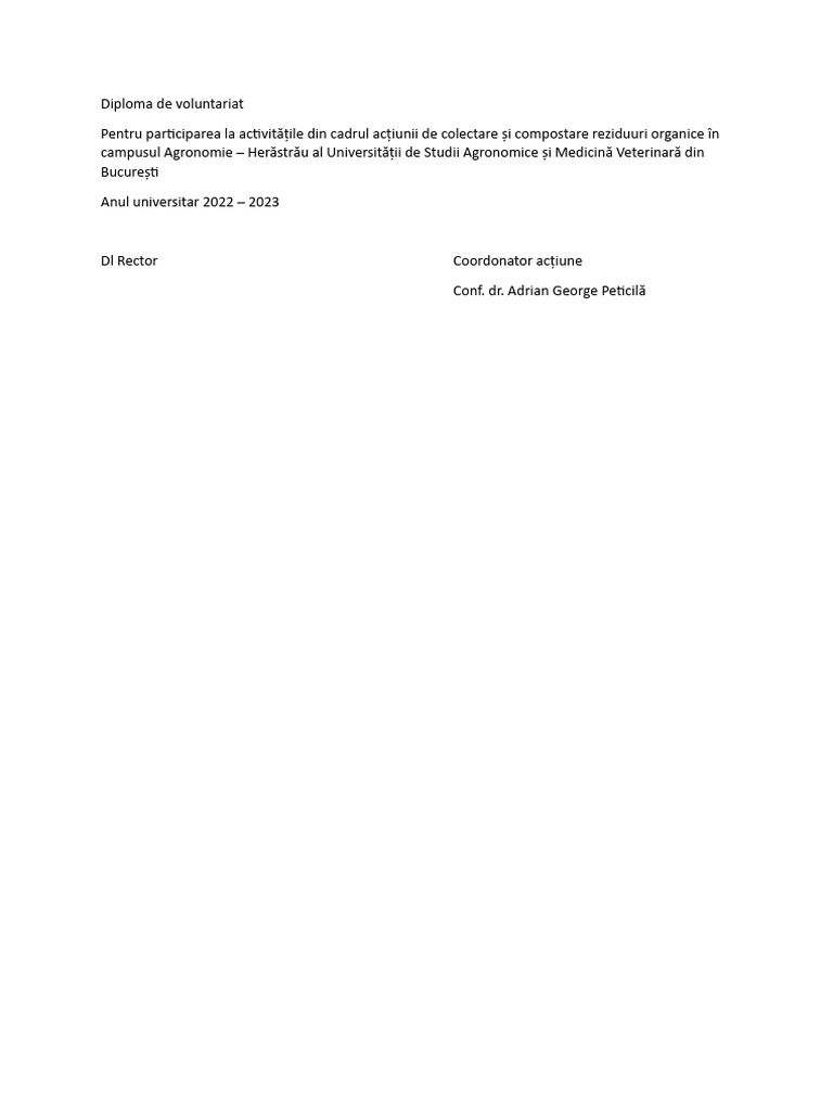 Diploma de Voluntariat Compostor | PDF