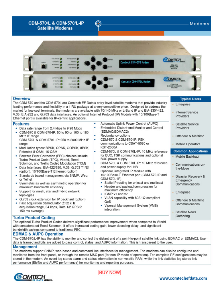 Comtech CD Satellite Modem | PDF