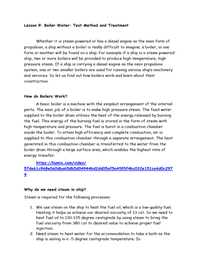 Lesson 8 Boiler Water Test Method and Treatment | PDF