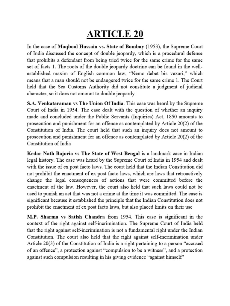 Article 2 | PDF | Supreme Court Of India | Ex Post Facto Law