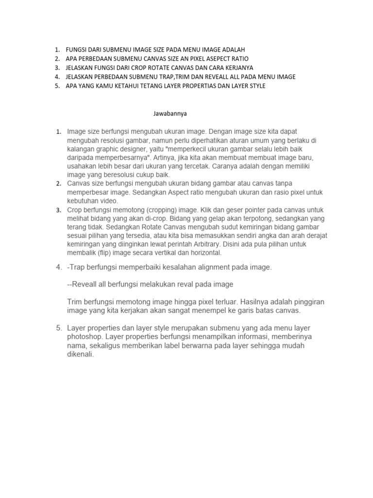 Fungsi Dari Submenu Image Size Pada Menu Image Adalah | PDF
