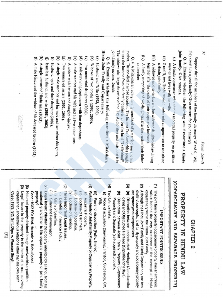 Property in Hindu Law Kinds of Property | PDF